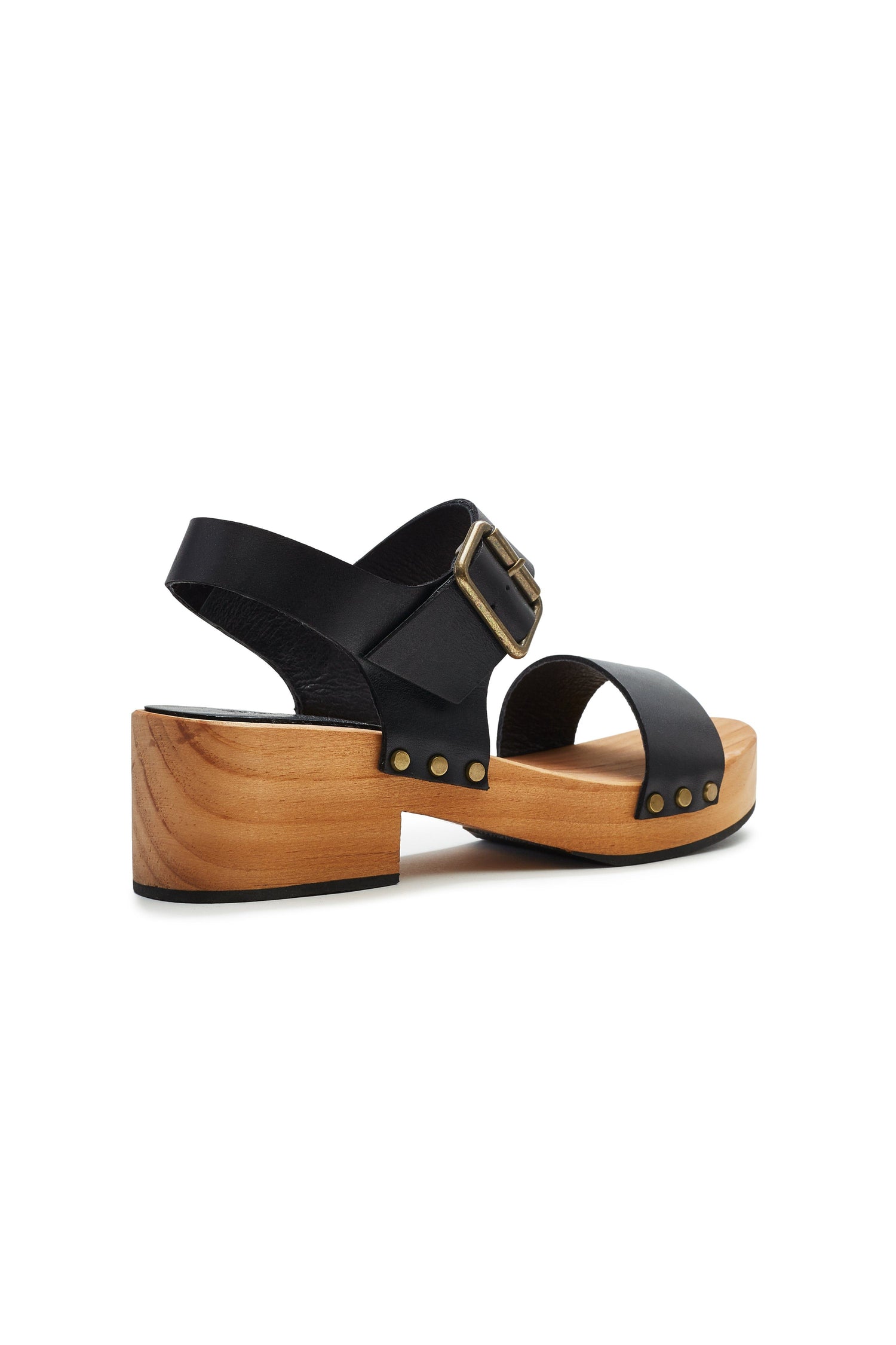 double strap clogs in black | lisa b.
